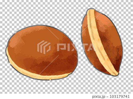 Dorayaki illustration in hand drawn watercolor... - Stock Illustration ...