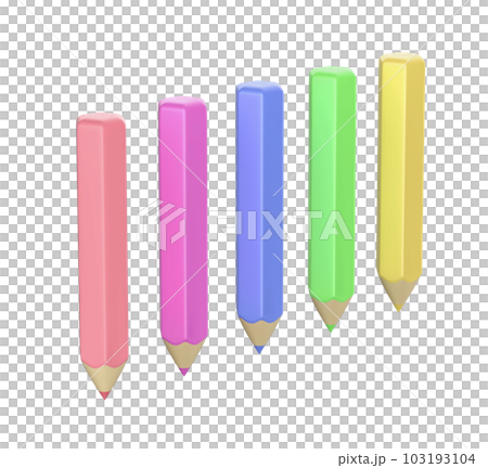 Five cartoon style colored pencilsのイラスト素材 [103193104] - PIXTA