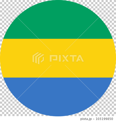 round Gabonese flag of Gabon - Stock Illustration [103199850] - PIXTA