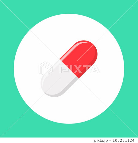 Red Pill Capsule, Medicine, vector mark symbols...のイラスト素材 [103231124 ...