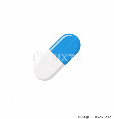 Blue Pill Capsule, Medicine, vector mark...のイラスト素材 [103231242] - PIXTA