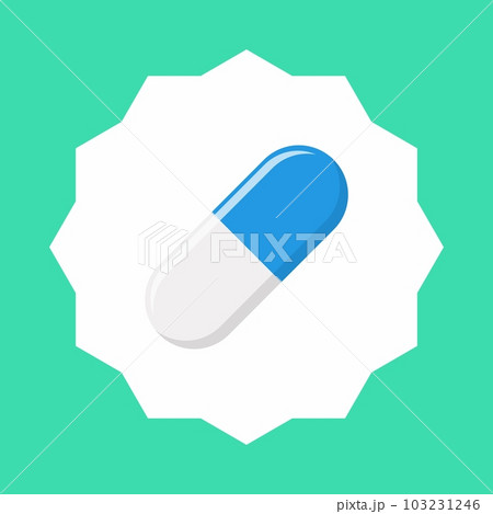Blue Pill Capsule, Medicine, vector mark...のイラスト素材 [103231246] - PIXTA