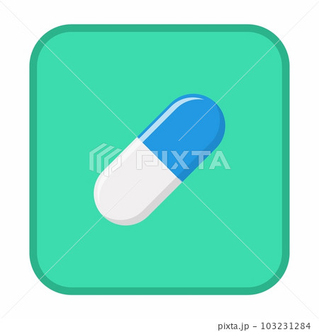 Blue Pill Capsule, Medicine, vector mark...のイラスト素材 [103231284] - PIXTA