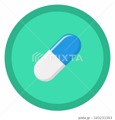 Blue Pill Capsule, Medicine, vector mark...のイラスト素材 [103231303] - PIXTA