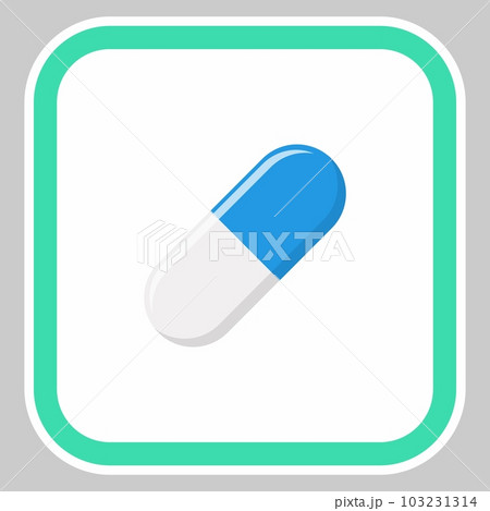 Blue Pill Capsule, Medicine, vector mark...のイラスト素材 [103231314] - PIXTA
