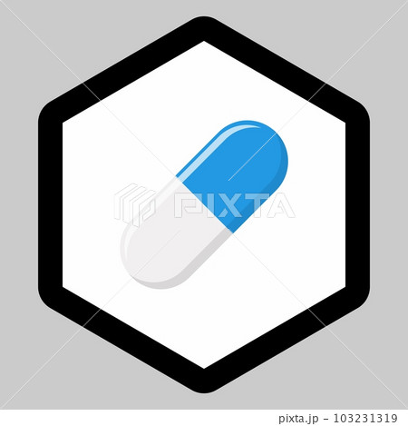 Blue Pill Capsule, Medicine, vector mark...のイラスト素材 [103231319] - PIXTA
