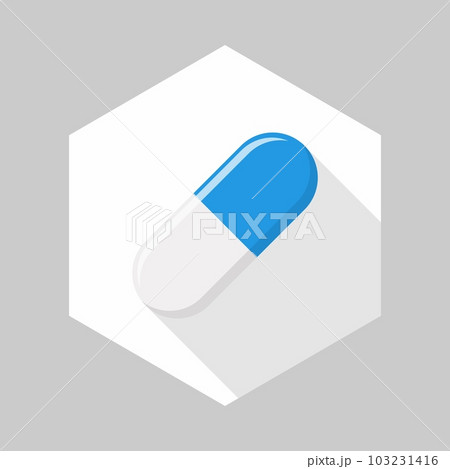 Blue Pill Capsule, Medicine, vector mark...のイラスト素材 [103231416] - PIXTA