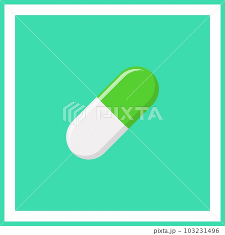 Green Pill Capsule, Medicine, vector mark...のイラスト素材 [103231496] - PIXTA