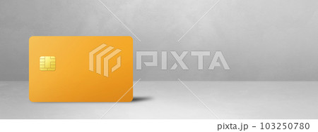 Yellow credit card on a white concrete backgroundのイラスト素材 [103250780 ...