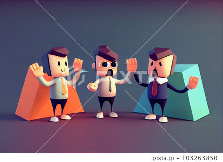 Business team cartoons. Happy working people...のイラスト素材 [103263850] - PIXTA