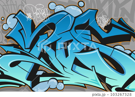 Wildstyle graffiti. Graffiti street art. Vector...のイラスト素材 [103267328 ...