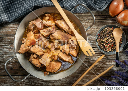 Stewed pork shoulder.の写真素材 [103268001] - PIXTA