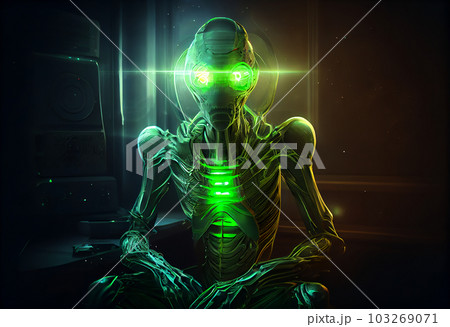 AI generated illustration of humanoid alien...のイラスト素材 [103269071] - PIXTA