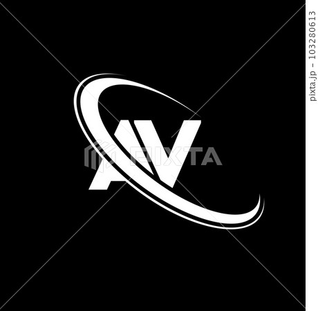 AV logo. A V design. White AV letter. AV/A V...のイラスト素材 [103280613] - PIXTA