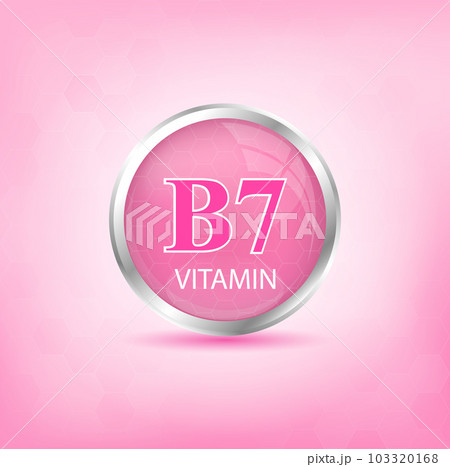 Vitamin B7 icon structure pink substance. ...のイラスト素材 [103320168] - PIXTA