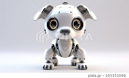 Modern, white robot dog on a white background....のイラスト素材 [103351098 ...