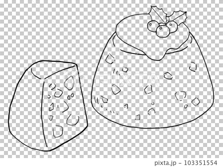 British pudding sketch line drawing illustration - Stock Illustration ...
