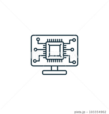 Embedded system icon. Monochrome simple sign...のイラスト素材 [103354902] - PIXTA