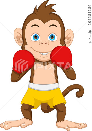 boxer monkey cartoonのイラスト素材 [103381186] - PIXTA