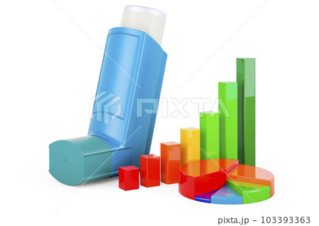 Metered-dose inhaler, MDI with growth bar graph...のイラスト素材 [103393363 ...