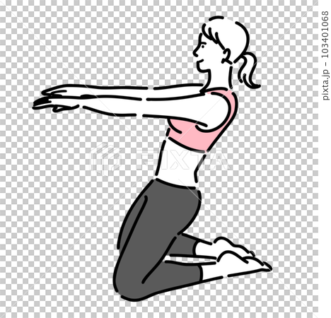 Young woman in workout clothes doing Z pose - Stock Illustration ...