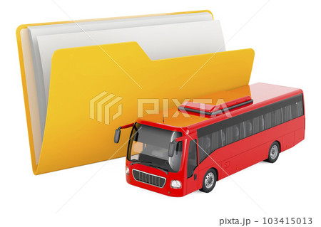 Computer folder icon with bus, 3D renderingのイラスト素材 [103415013] - PIXTA