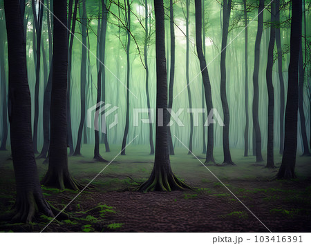 Alien Spring Forest in Realistic Duotones.のイラスト素材 [103416391] - PIXTA