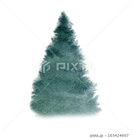 Watercolor abstract spruce tree. Hand drawn...のイラスト素材 [103424607] - PIXTA