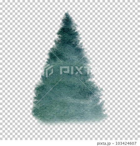 Watercolor abstract spruce tree. Hand drawn...のイラスト素材 [103424607] - PIXTA
