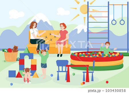 Children Room Flat Compositionのイラスト素材 [103430858] - PIXTA