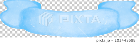 Cute blue banner watercolor ribbon paintingのイラスト素材 [103445689] - PIXTA