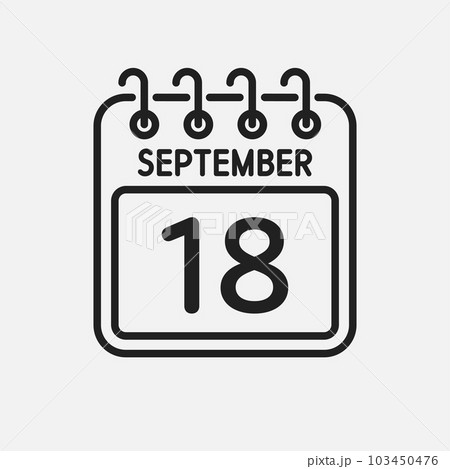 Icon page calendar day - 18 Septemberのイラスト素材 [103450476] - PIXTA