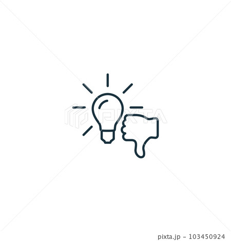 Bad idea icon. Monochrome simple sign from idea...のイラスト素材 [103450924 ...