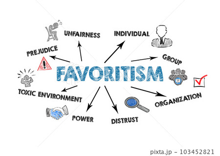 Favoritism Concept. iIllustration with arrows,...のイラスト素材 [103452821 ...