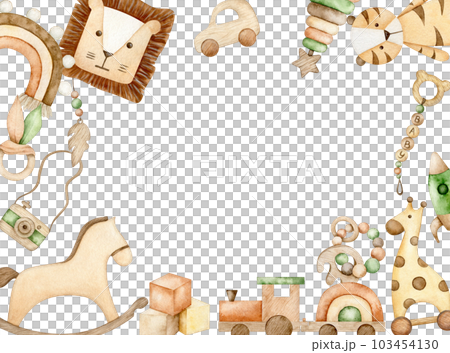 Welcome baby. Rectangular frame of childrens...のイラスト素材 [103454130] - PIXTA