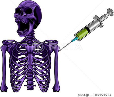 vector illustration of skeleton with injection...のイラスト素材 [103454513 ...