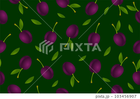 Seamless plum pattern. Vector seamless pattern...のイラスト素材 [103456907 ...