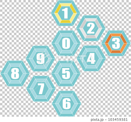Set of hexagon number ranking icons - Stock Illustration [103459381 ...