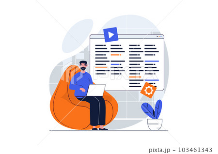 UI UX development web concept with character...のイラスト素材 [103461343] - PIXTA