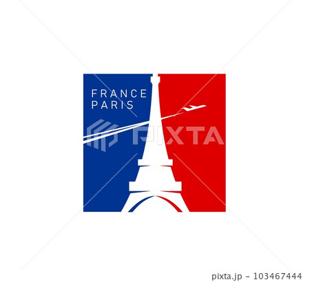 Paris Eiffel tower on France flag, French...のイラスト素材 [103467444] - PIXTA