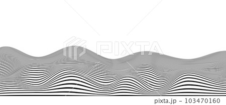 Wavy stripes background. Curve thin lines...のイラスト素材 [103470160] - PIXTA