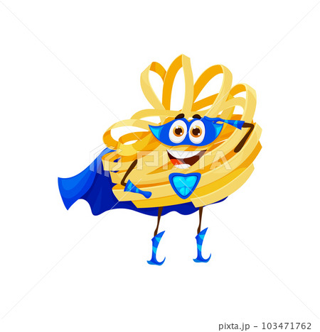 Cartoon Italian tagliatelle pasta superhero...のイラスト素材 [103471762] - PIXTA