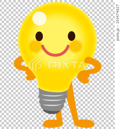 Light bulb character Electricity Power saving... - Stock Illustration ...