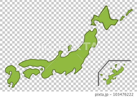 簡單可愛的日本地圖插畫素材-插圖素材 [103476222] - PIXTA圖庫
