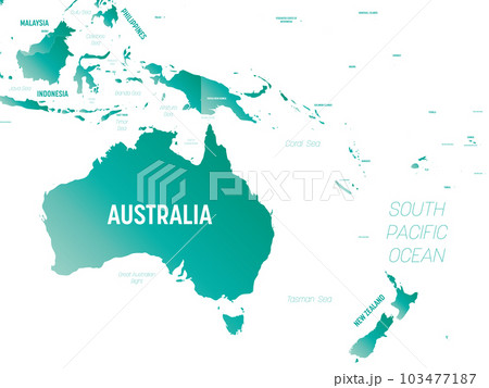Oceania Political Map Political Simple Map Of Australia And Oceania,