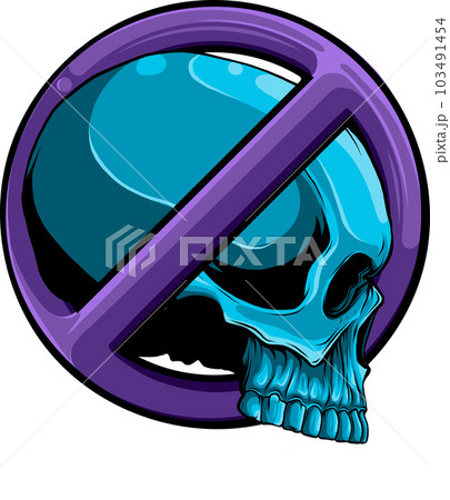vector illustration of No Skull Symbol Isolated...のイラスト素材 [103491454 ...