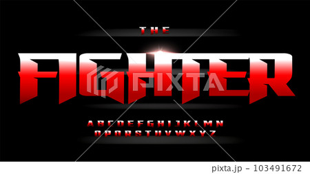Fighter Font bold powerful typeface inspired by...のイラスト素材 [103491672 ...