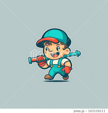 Cartoon repair man or quick fix . mechanic man....のイラスト素材 [103539211 ...