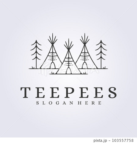 group of teepees tent logo vector illustration...のイラスト素材 [103557758 ...