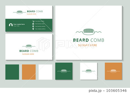Beard comb logo design with editable slogan....のイラスト素材 [103605346] - PIXTA